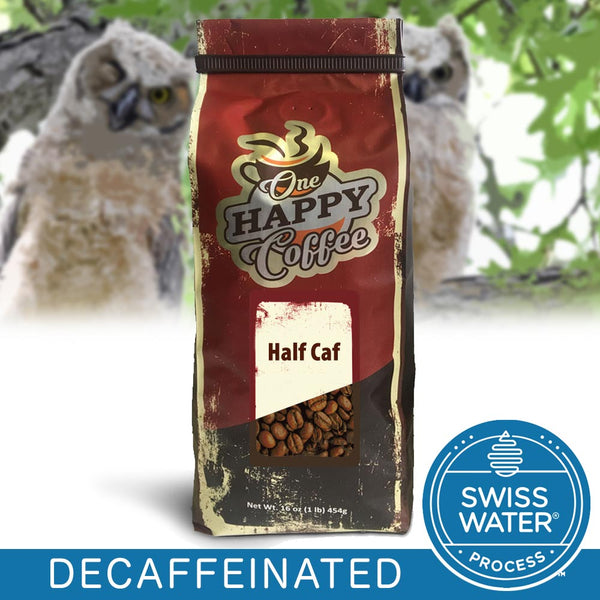 One Happy Coffee Decaf – Half Caf (16 oz - Whole Bean)